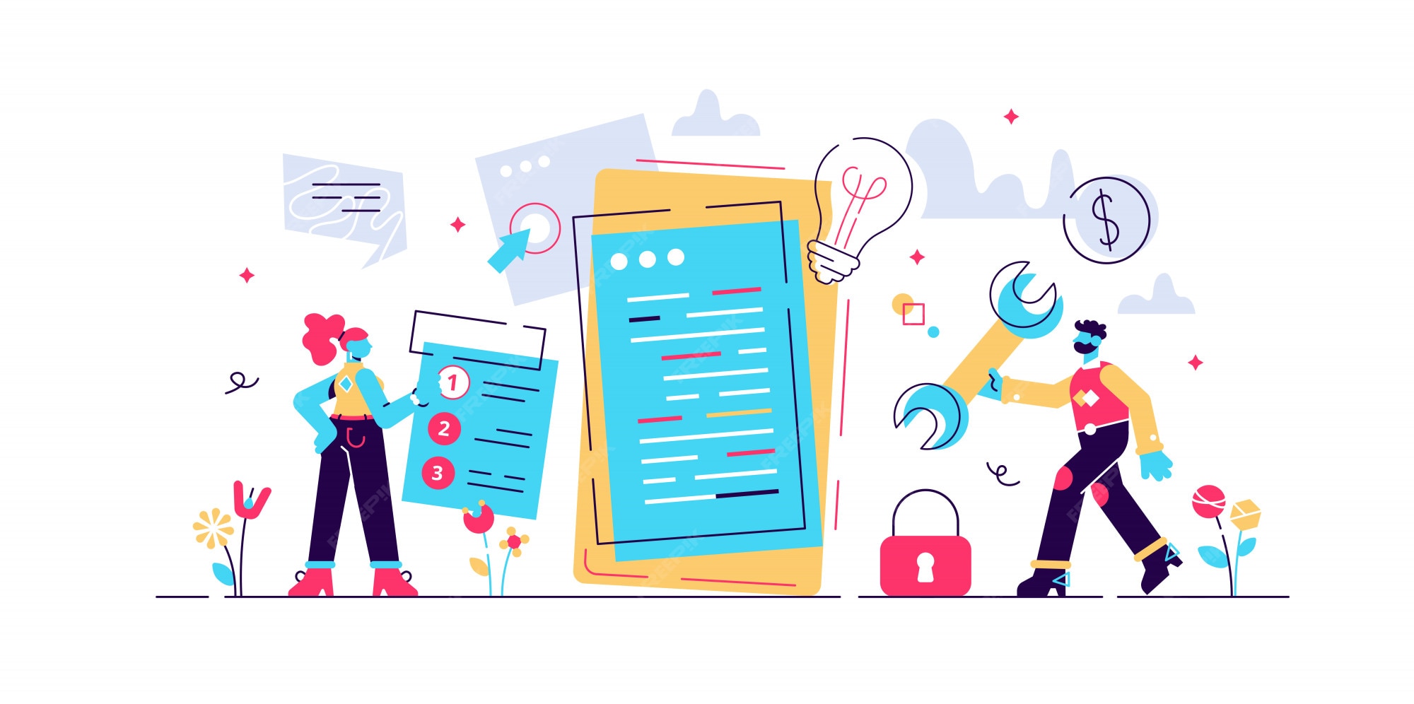 Premium Vector | Mobile application development process flat ...