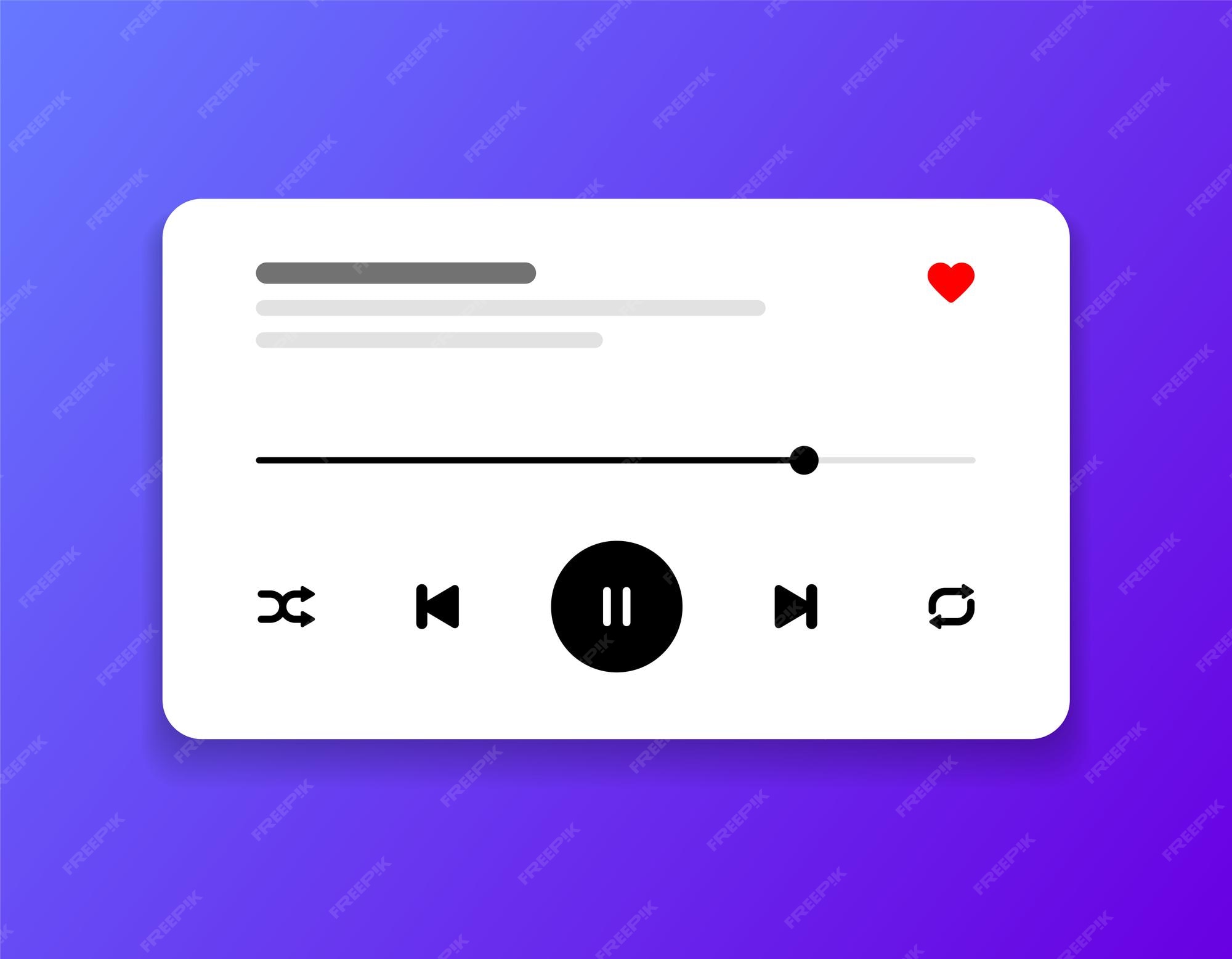 Premium Vector Mobile Application Interface Music Player Sound App Ui Gui Template Responsive