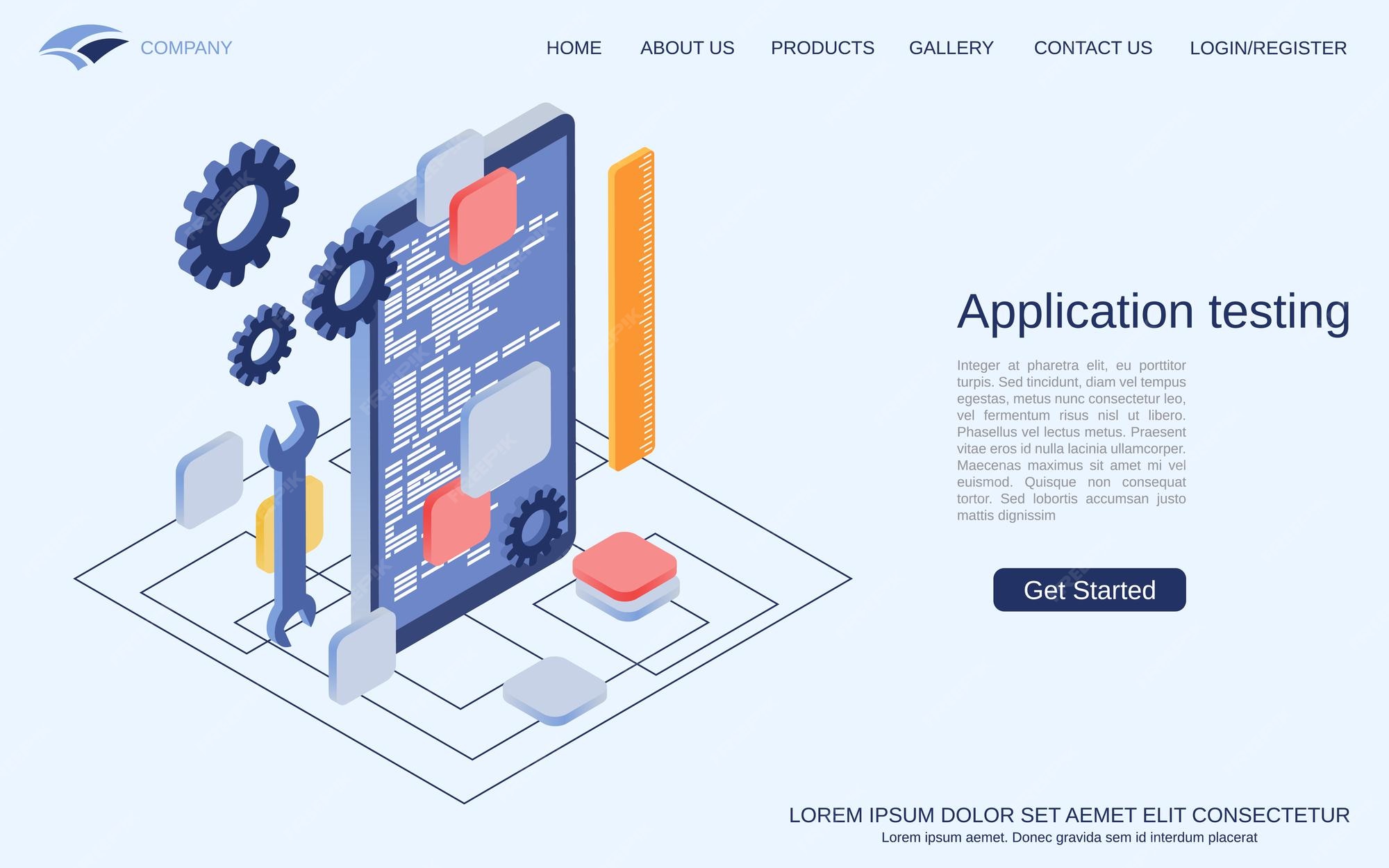 Premium Vector Mobile Application Testing Interface Construction 7617