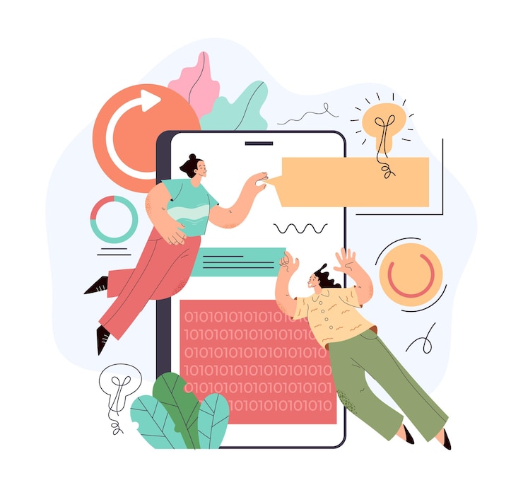 Premium Vector | Mobile digital app application development coding and ...