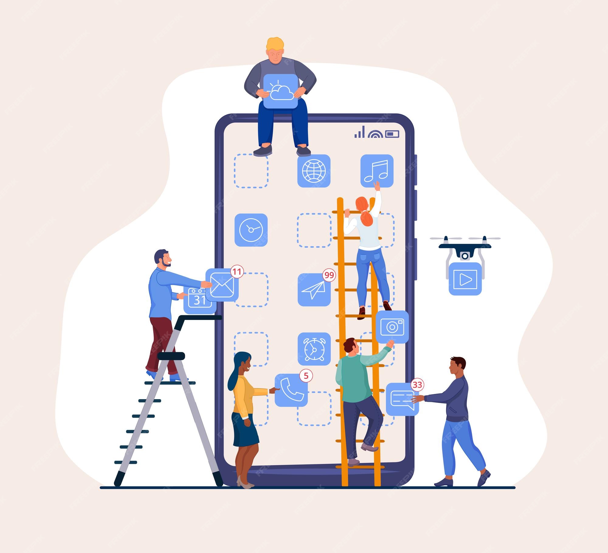 Premium Vector | Mobile phone app user interface gadget software ...