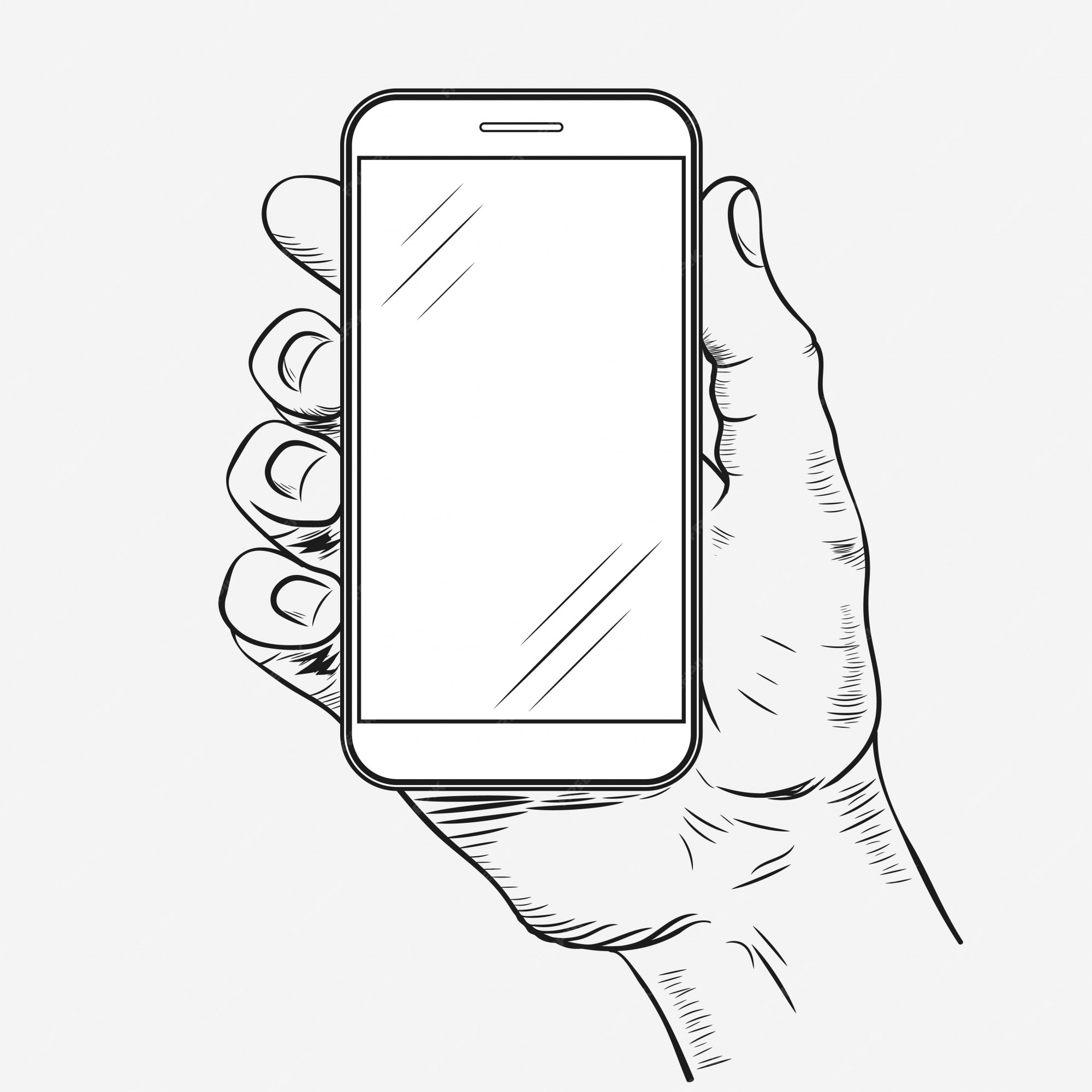 Premium Vector | Mobile phone in hand Premium Vector | Mobile phone in hand