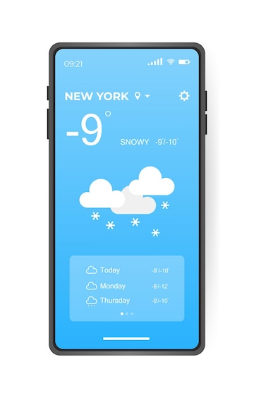 Premium Vector | Mobile weather app interface design GUI elements for ...