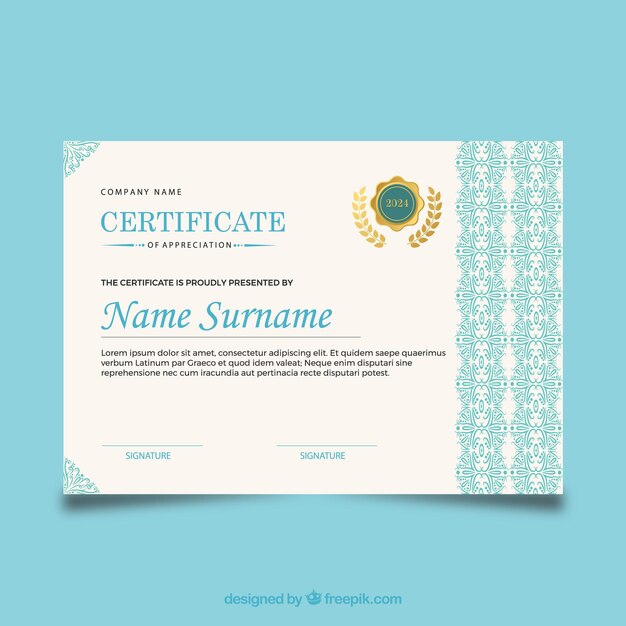 Premium Vector | Modern appreciation certificate template Premium Vector | Modern appreciation certificate template