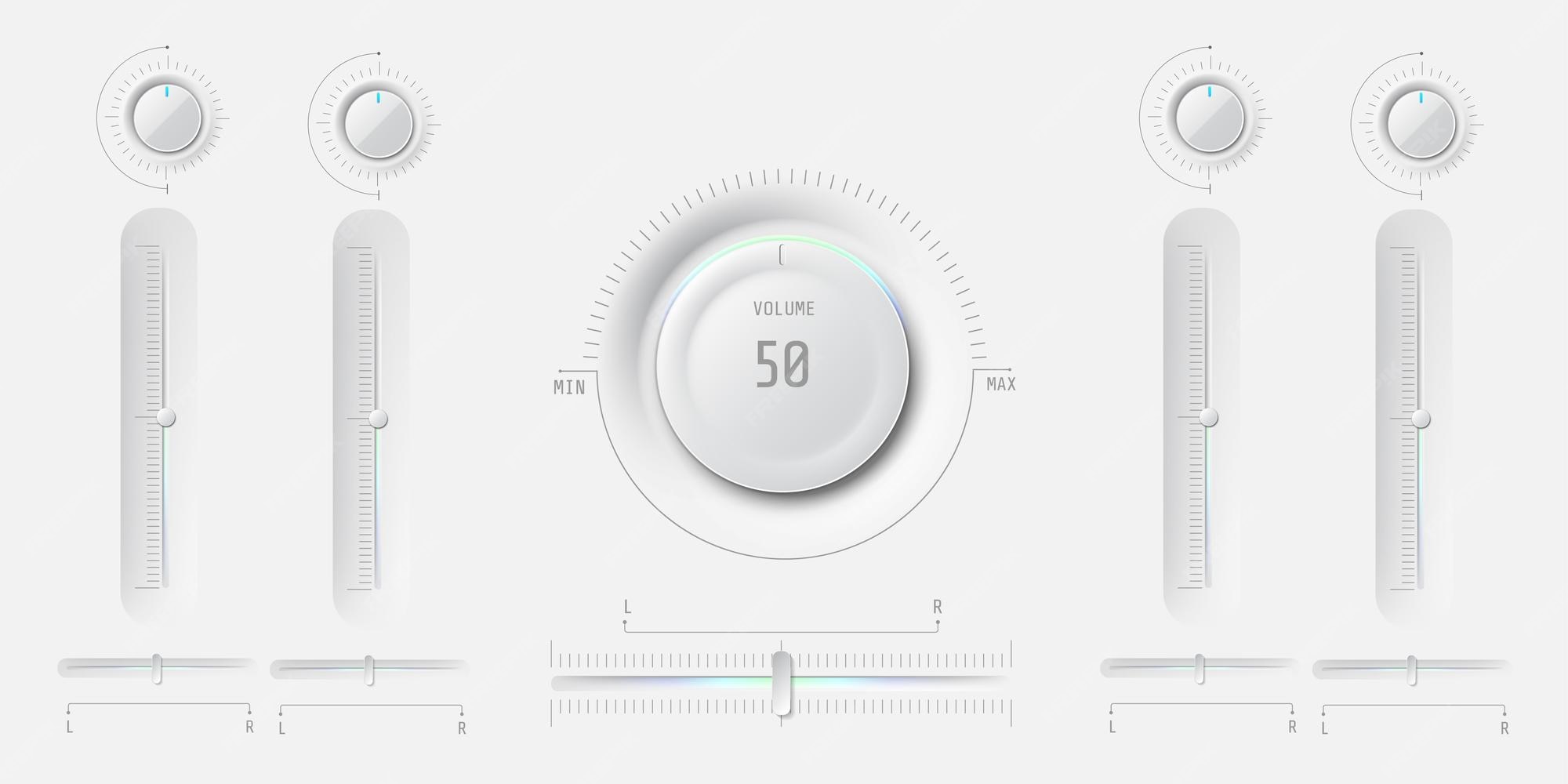 Premium Vector | Modern audio ui user interface with volume buttons and ...