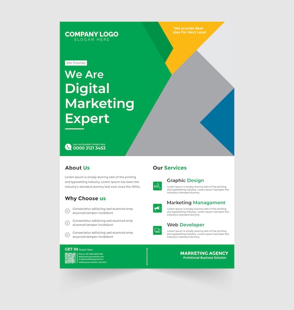 Premium Vector | Modern business flyer design template Premium Vector | Modern business flyer design template