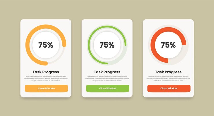 Premium Vector | Modern circular progress graph popup ui element design for mobile and web ...