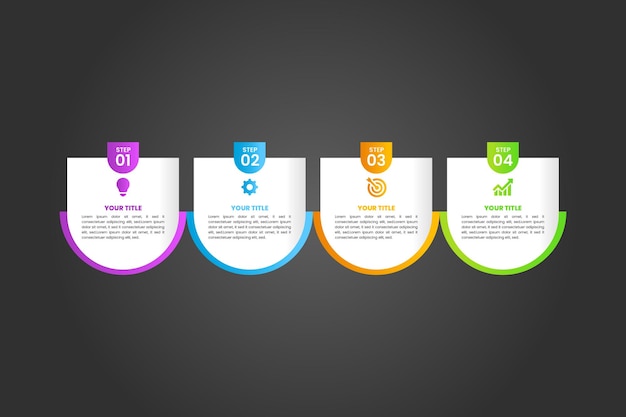 Premium Vector | Modern colorful infographic steps vector Premium Vector | Modern colorful infographic steps vector
