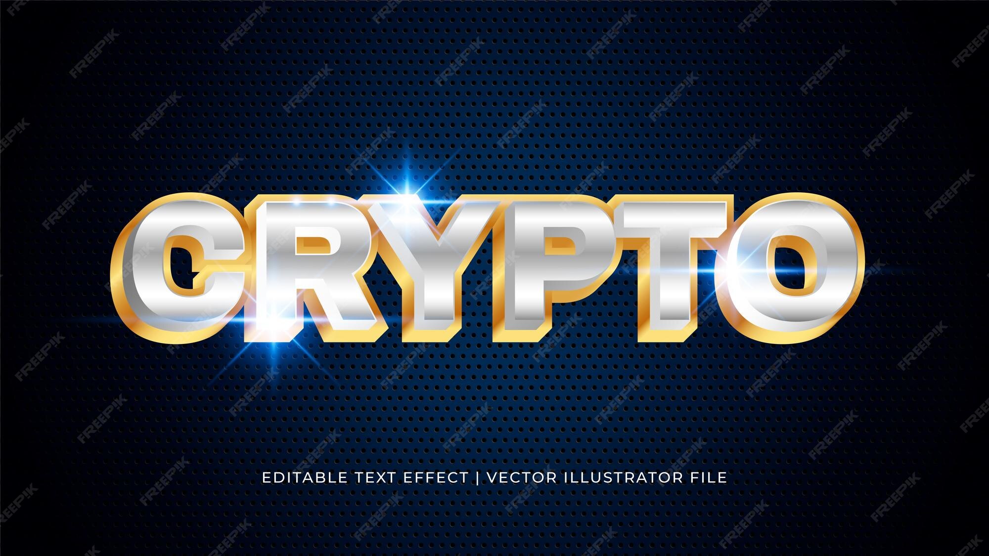 Premium Vector | Modern crypto editable text style effect text style theme modern blue ...