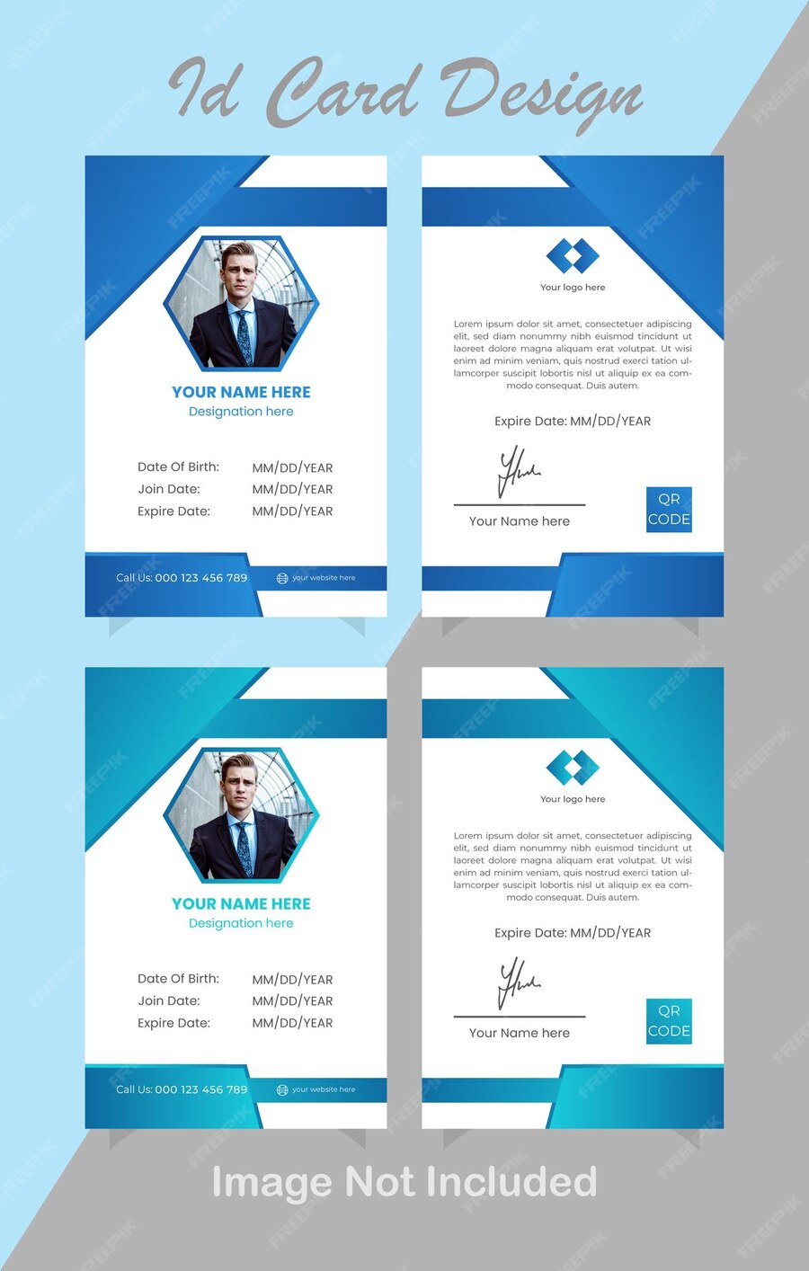 Premium Vector Modern Doublesided Creative Id Card And Clean Template