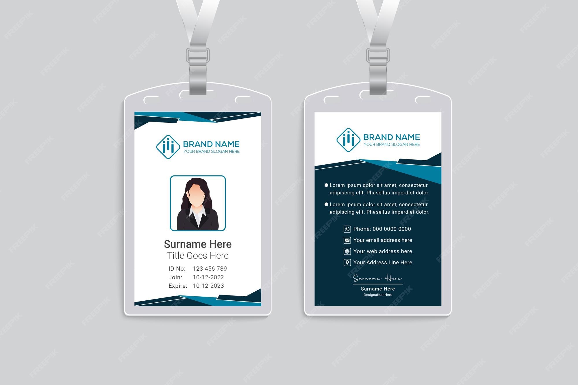 Premium Vector Modern Id Card Design Template