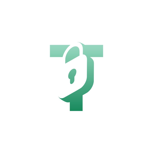 Premium Vector | Modern initial letter t padlock logo Premium Vector | Modern initial letter t padlock logo