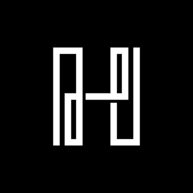 Premium Vector | Modern letter H with overlapping line logo design Premium Vector | Modern letter H with overlapping line logo design
