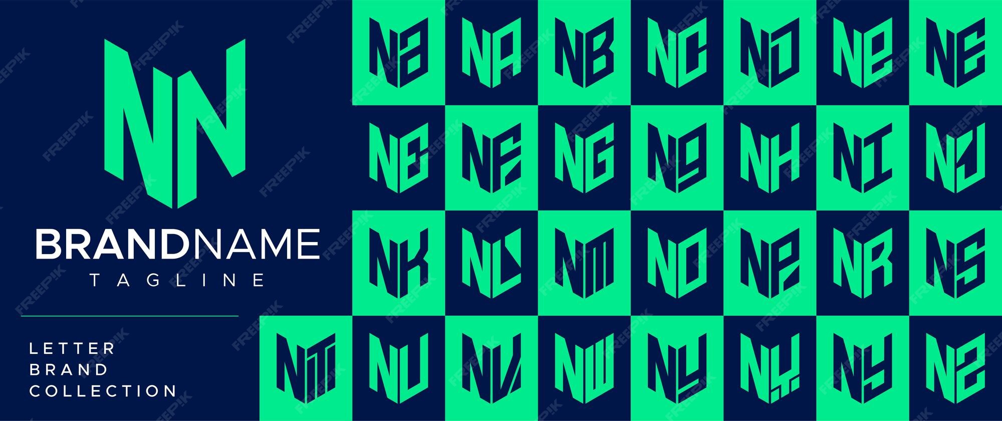 Premium Vector | Modern line shield letter n nn logo design set simple ... Premium Vector | Modern line shield letter n nn logo design set simple ...