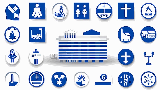 Modern Medical Center Pictograph with Bonus Design Elements | Premium ... Modern Medical Center Pictograph with Bonus Design Elements | Premium ...