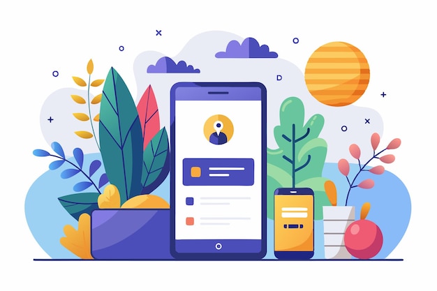 A modern mobile login interface showcases vibrant colors accompanied by ... A modern mobile login interface showcases vibrant colors accompanied by ...