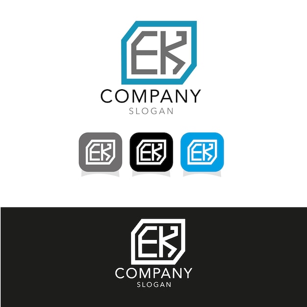 Premium Vector | Modern monogram initial letter ek logo design template Premium Vector | Modern monogram initial letter ek logo design template
