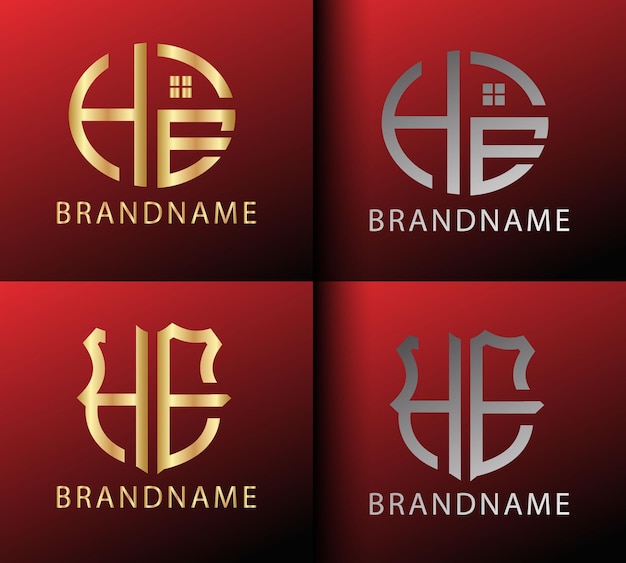 Premium Vector | Modern monogram initial letter he logo design template Premium Vector | Modern monogram initial letter he logo design template