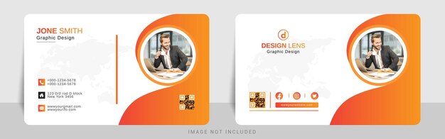 Premium Vector | Modern red orange gradient business card Premium Vector | Modern red orange gradient business card
