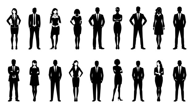 Premium Vector | Modern silhouette of business people Premium Vector | Modern silhouette of business people