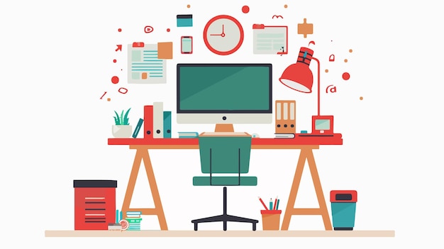 Modern Technology in Workplace Flat Vector Illustration | Premium AI ... Modern Technology in Workplace Flat Vector Illustration | Premium AI ...