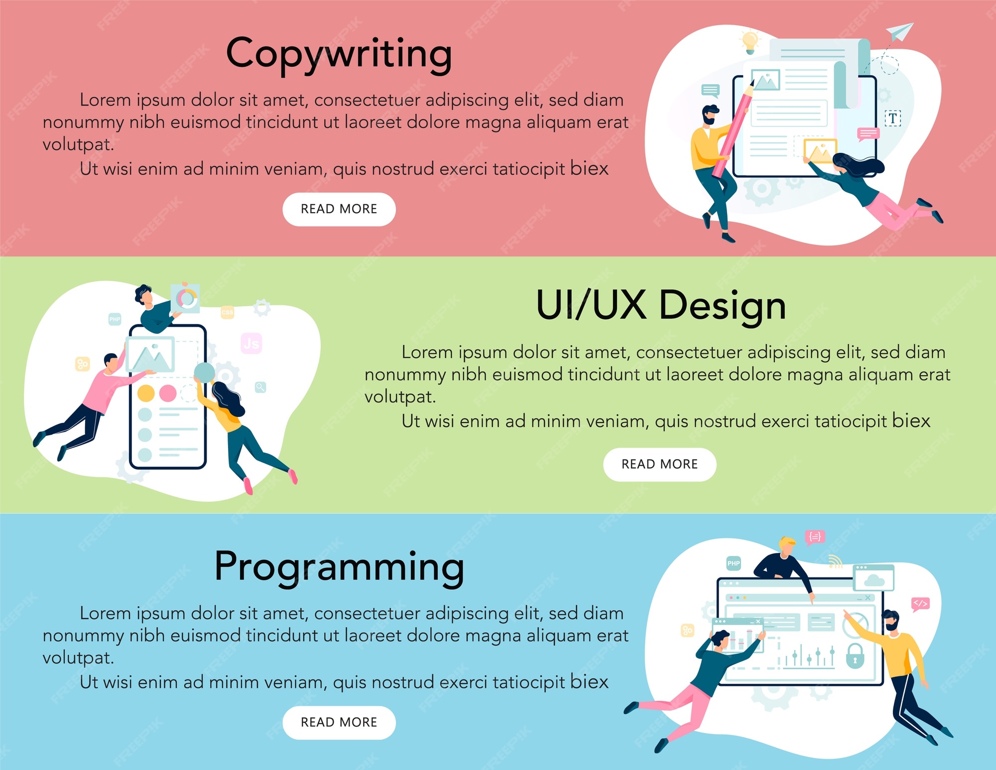 Premium Vector | Modern web business service advert banner or website ...