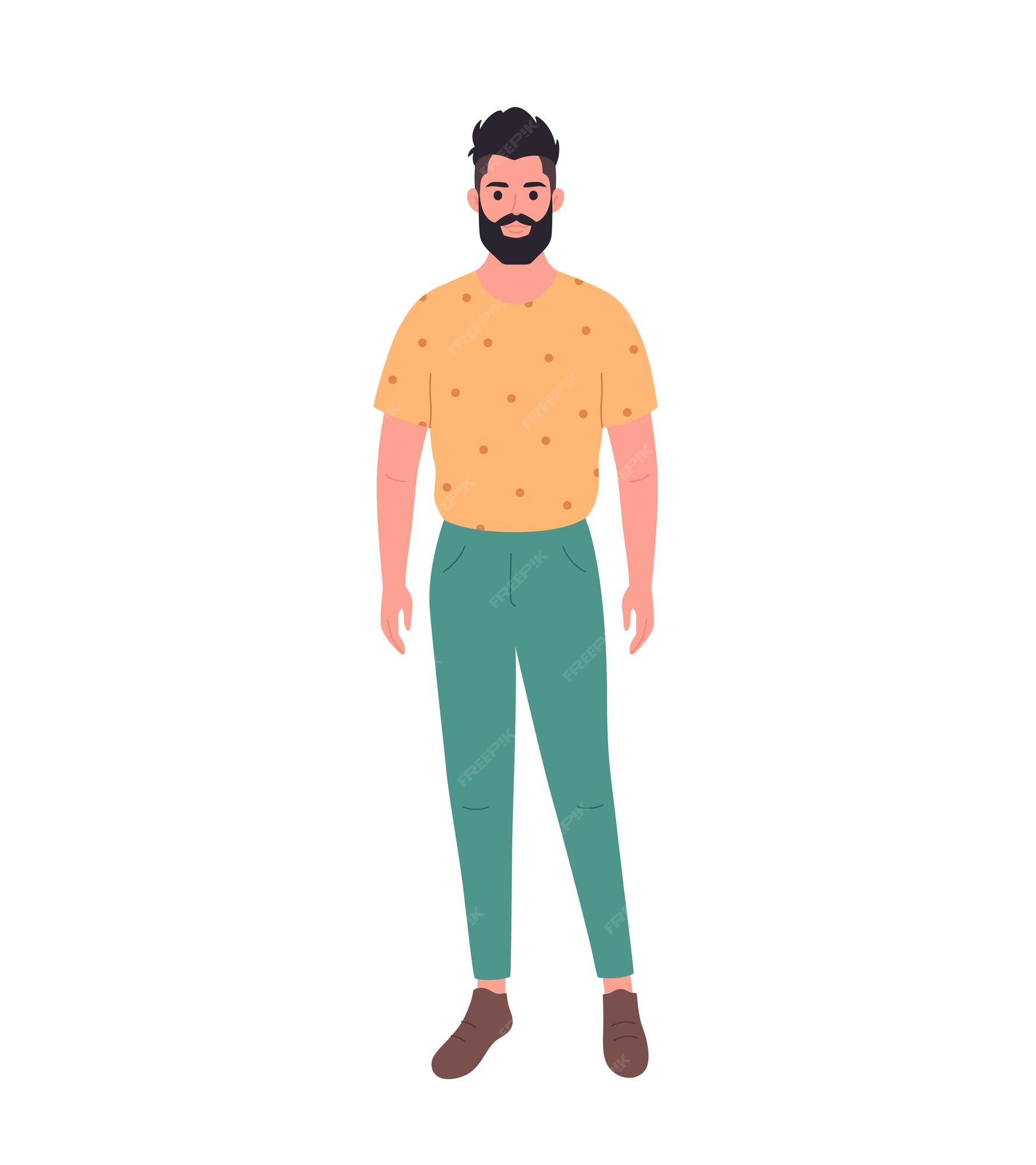 Premium Vector Modern Young Man In Casual Outfit Stylish Fashionable