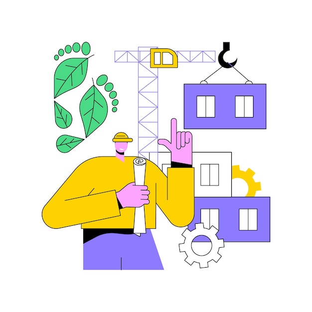 Premium Vector Modular Home Abstract Concept Vector Illustration