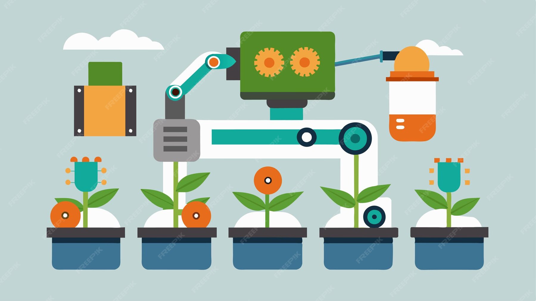 Premium Vector A Modular Robotic System With Each Unit Equipped With
