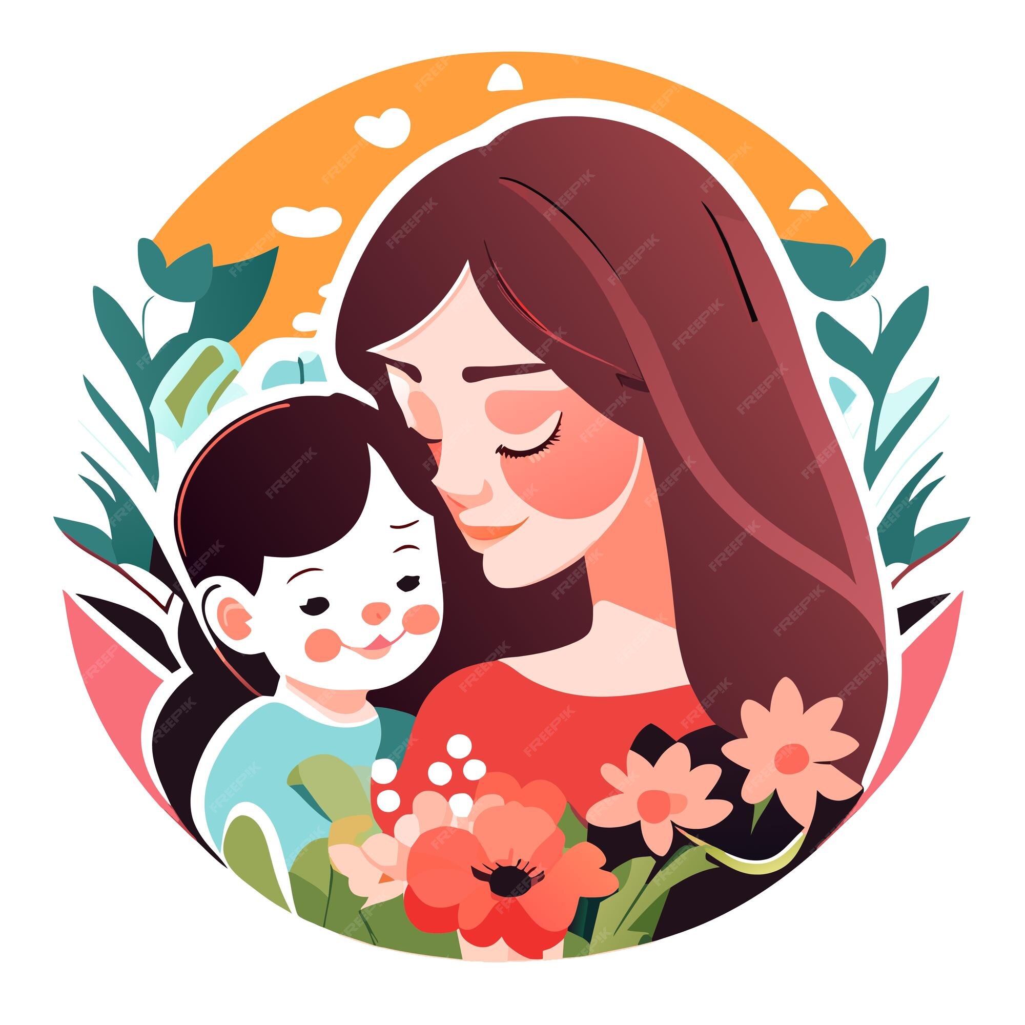 Premium Vector Mom And Daughter Love Background For Mothers Day