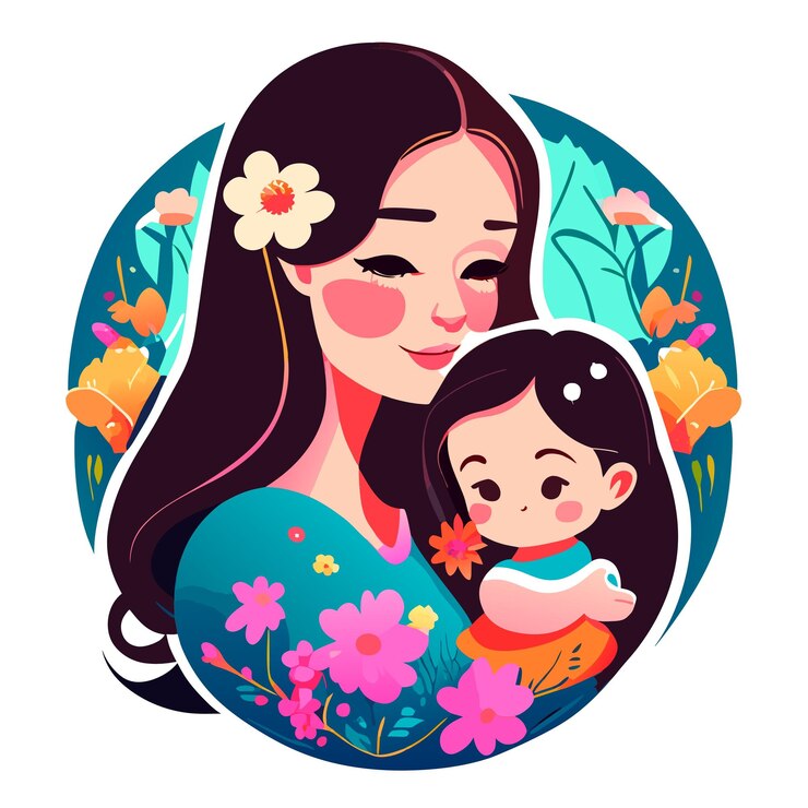 Premium Vector Mom And Daughter Love Background For Mothers Day