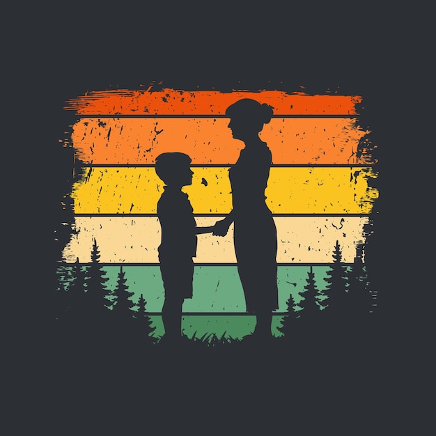 Premium Vector Mom And Son Silhouette Vector Collection In Various Poses