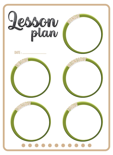Premium Vector | Monday to Friday Lesson Plan Schedule Premium Vector | Monday to Friday Lesson Plan Schedule