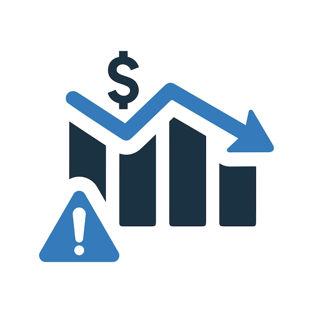 Premium Vector | Money rate decrease icon