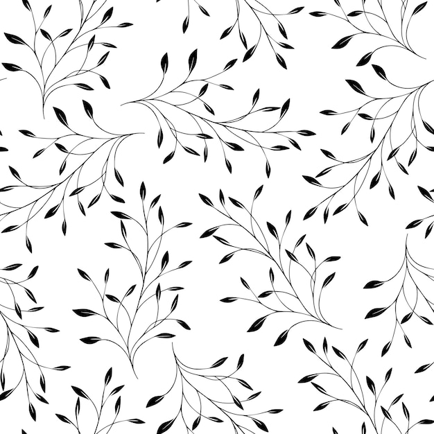 Premium Vector | Monochrome twigs seamless pattern Premium Vector | Monochrome twigs seamless pattern