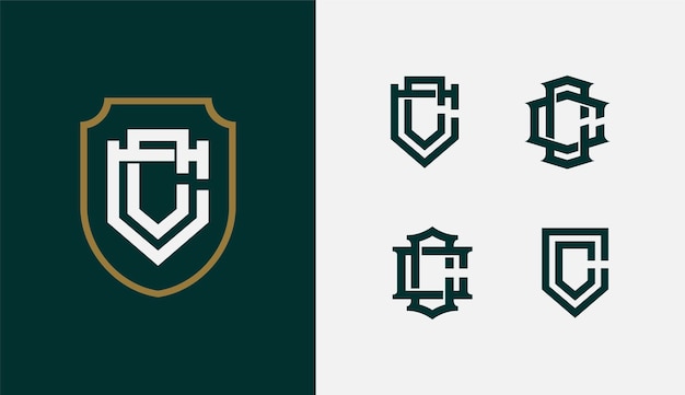 Premium Vector | Monogram collection letter c or cc with shield ... Premium Vector | Monogram collection letter c or cc with shield ...