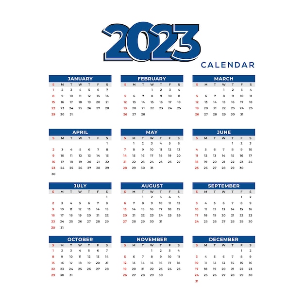 Premium Vector | Monthly calendar 2023 new year calendar in minimal ... Premium Vector | Monthly calendar 2023 new year calendar in minimal ...