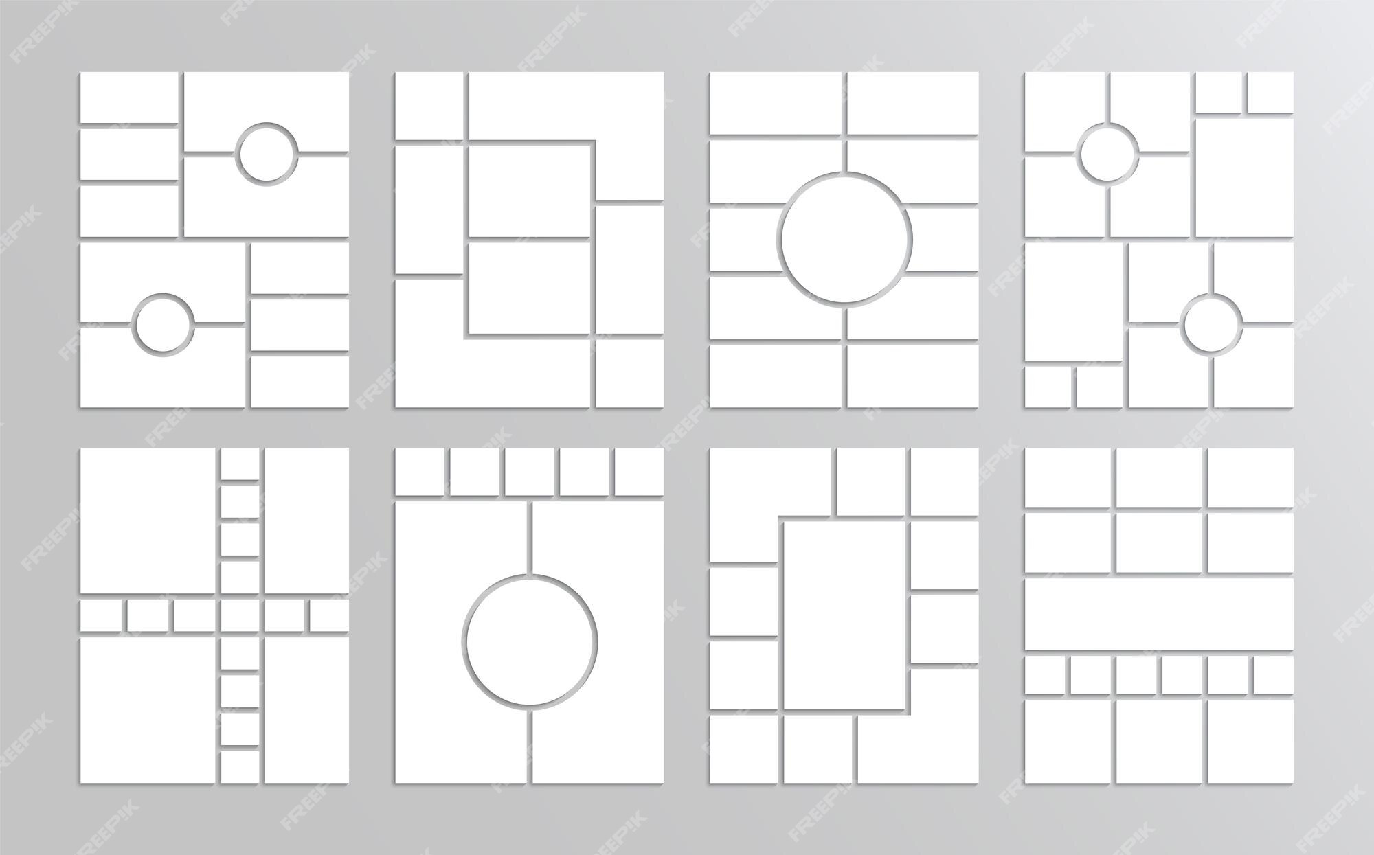 Premium Vector Moodboard Grid Examples Photo Collage Templates Set