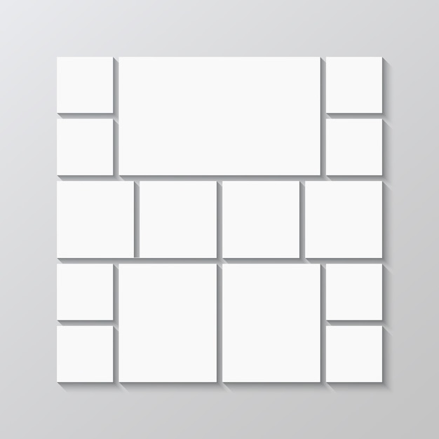 Premium Vector Moodboard Template Scrapbook Grid Photo Collage Square