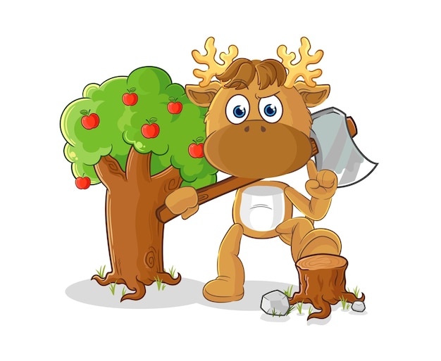 Premium Vector | Moose carpenter illustration character vector Premium Vector | Moose carpenter illustration character vector