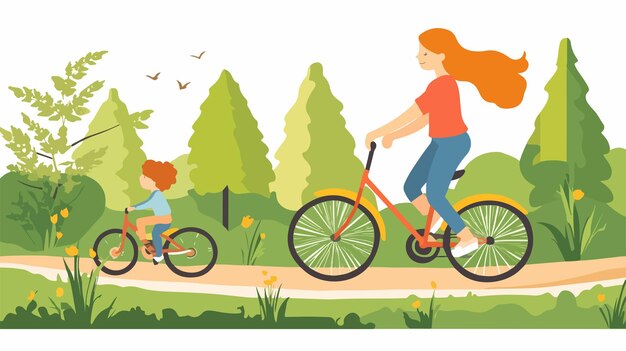 Mother and Toddler Cycling in Forest Outdoor Family Activity | Premium ... Mother and Toddler Cycling in Forest Outdoor Family Activity | Premium ...