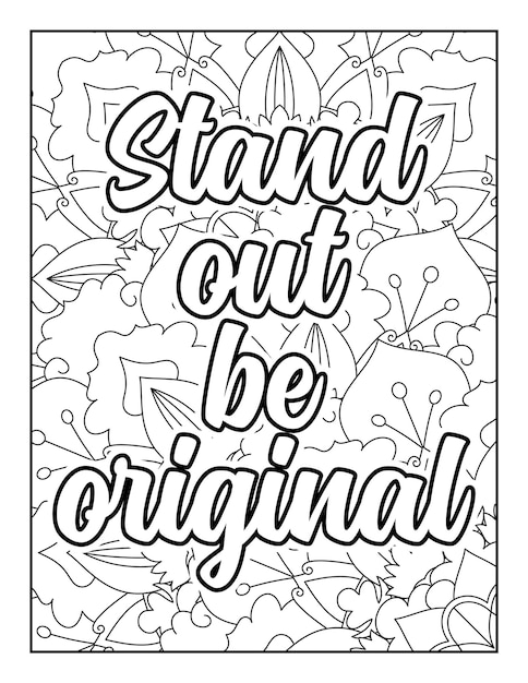 Premium Vector Motivational Quotes Coloring Page Inspirational Quotes