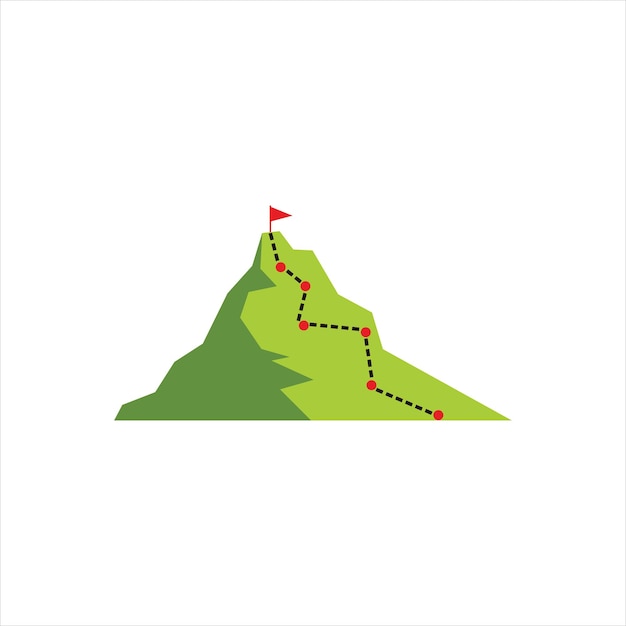 Premium Vector | Mountain path route illustration Premium Vector | Mountain path route illustration