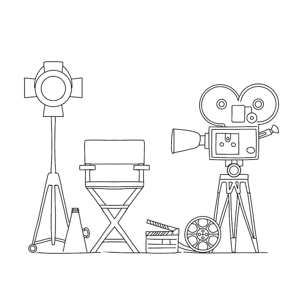 Premium Vector | Movie teater film cinema hand drawn doodle ... Premium Vector | Movie teater film cinema hand drawn doodle ...