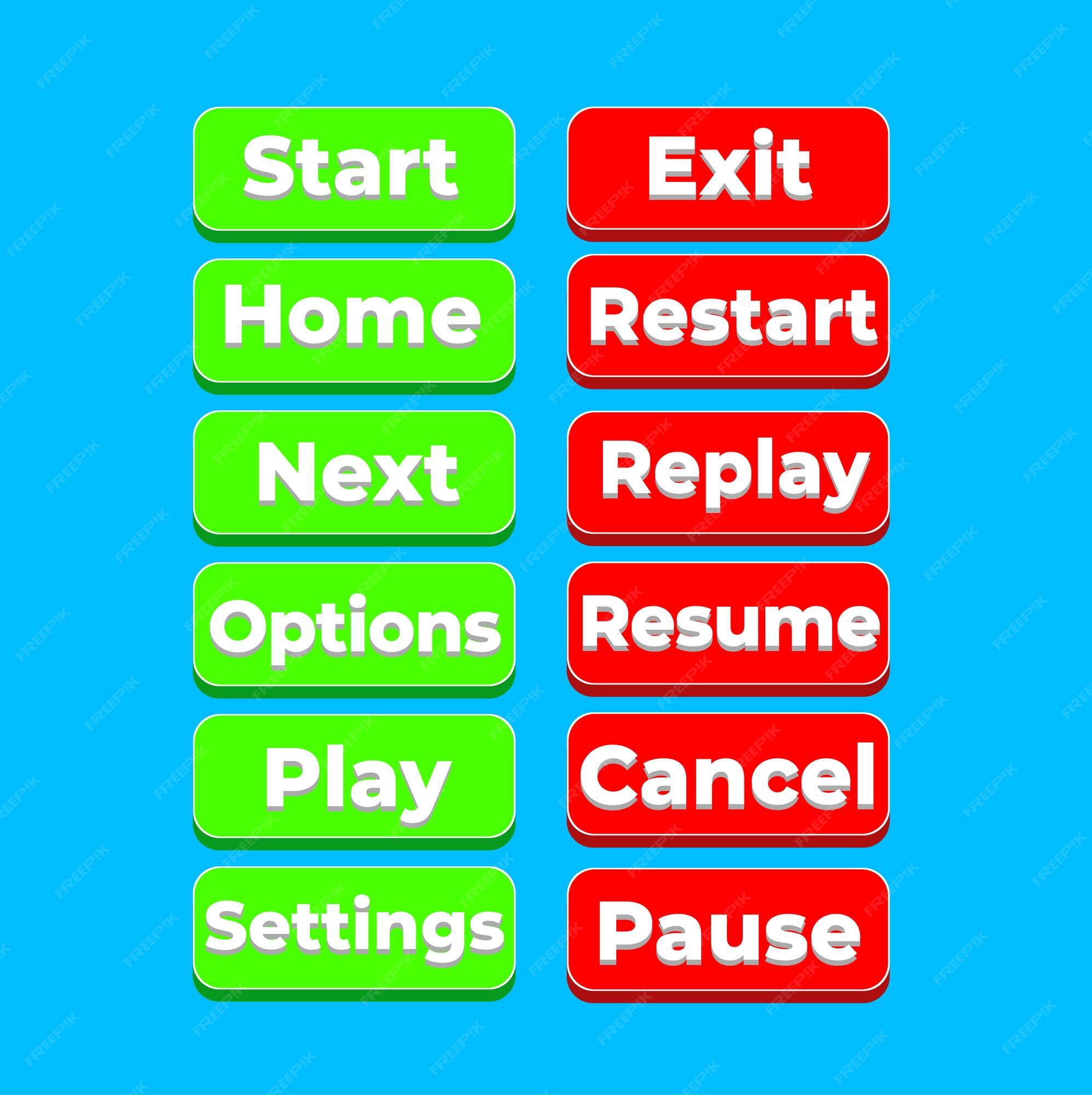 Premium Vector | Multicolor game ui button kit set of user interface gui to build 2d games ...