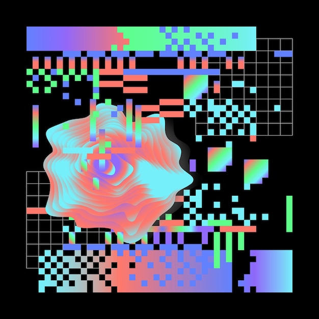 Premium Vector | Multicolored gradient space pixel background Premium Vector | Multicolored gradient space pixel background