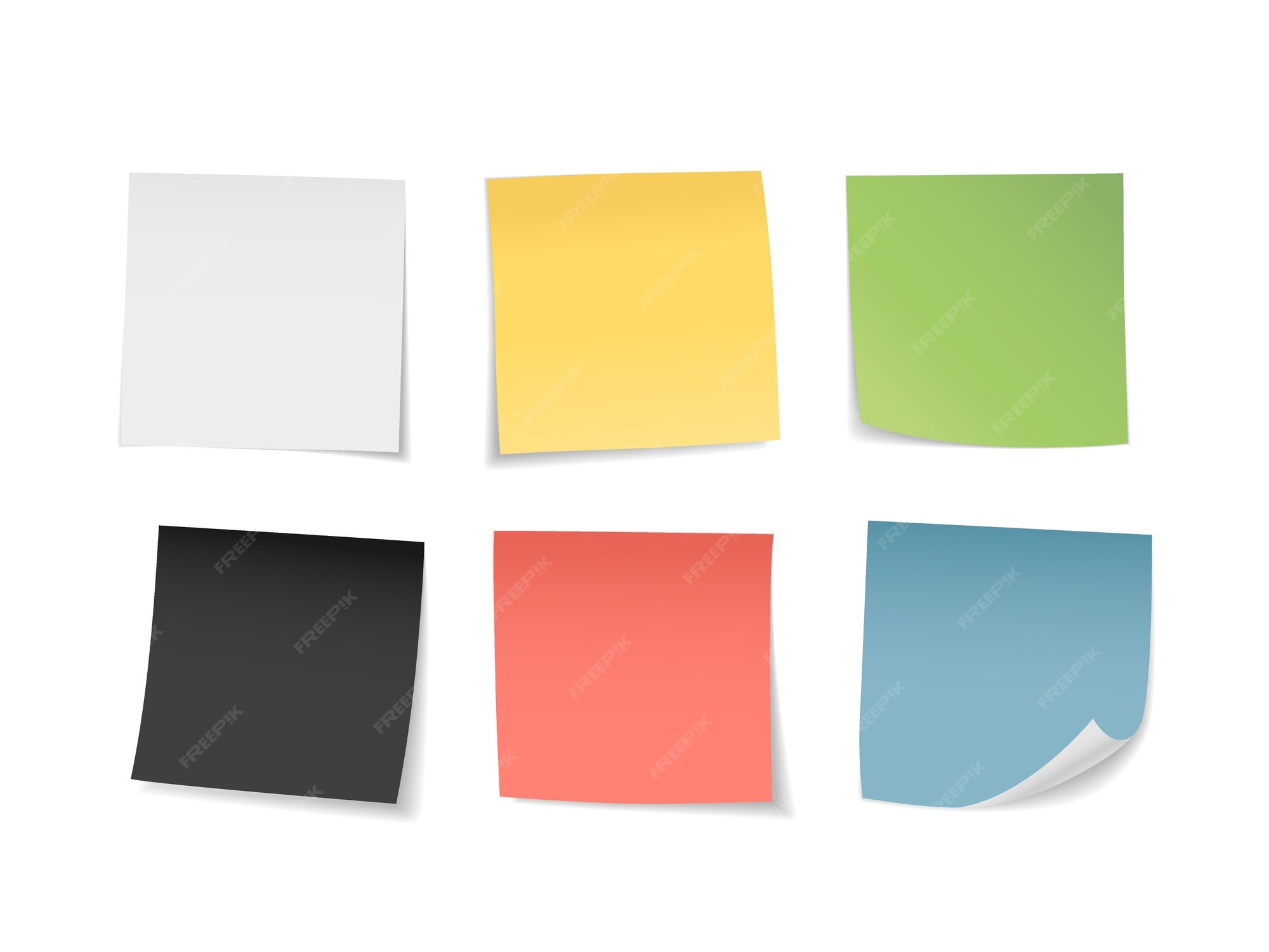 Premium Vector | Multicolored sticky notes set Premium Vector | Multicolored sticky notes set