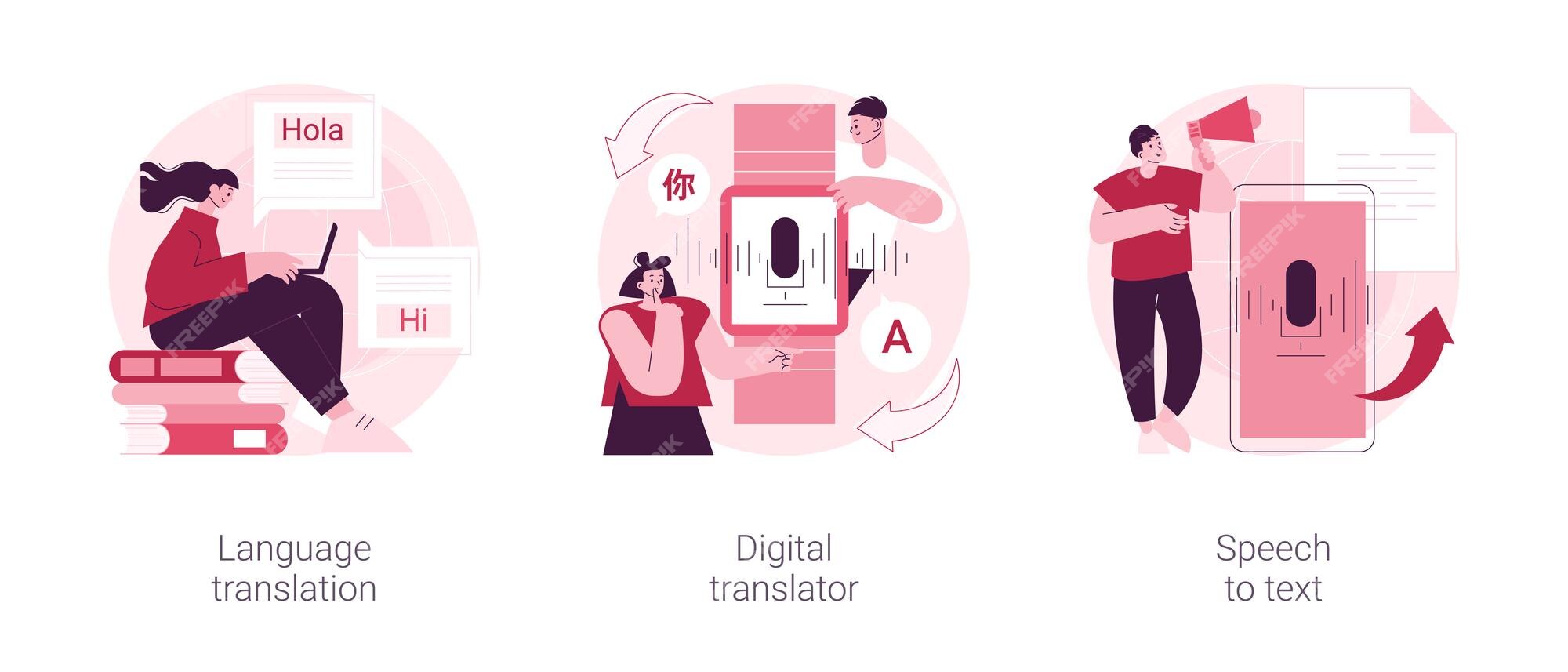 Premium Vector Multilingual Mobile Application Abstract Concept