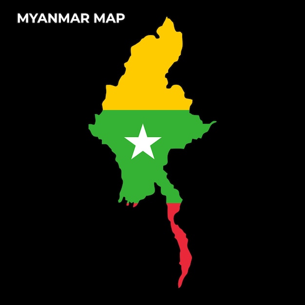 Premium Vector | Myanmar national flag map design illustration of ... Premium Vector | Myanmar national flag map design illustration of ...