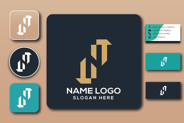 Premium Vector | N negative space monogram logo template Premium Vector | N negative space monogram logo template
